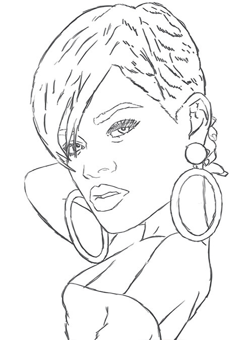rihanna coloring pages