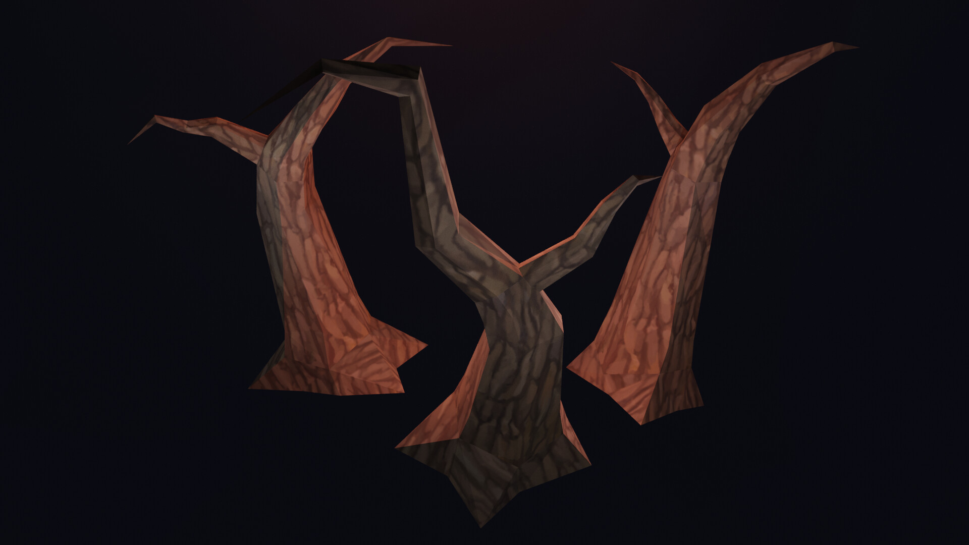 ArtStation - Spooky low poly trees