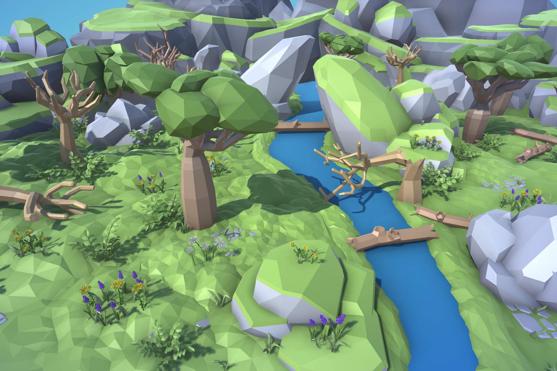 Pure Poly - 3D Models for your Game - Ultimate Low Poly Nature Pack