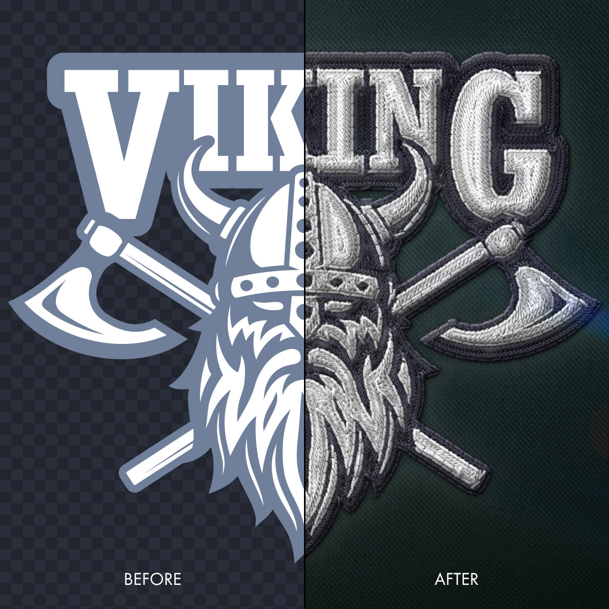 ArtStation - Digitally Embroidered Viking Badge