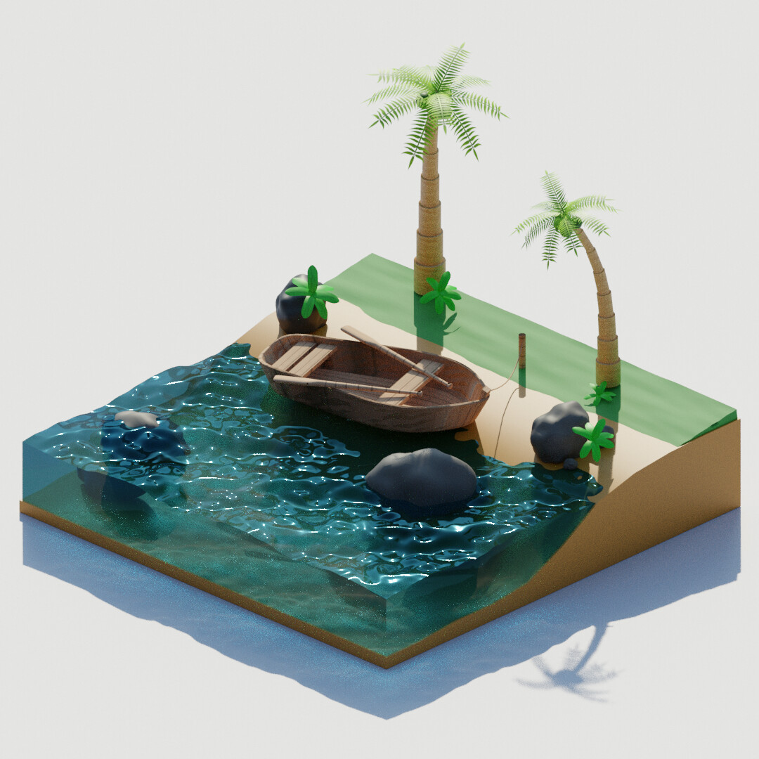 ArtStation - Beach low-poly