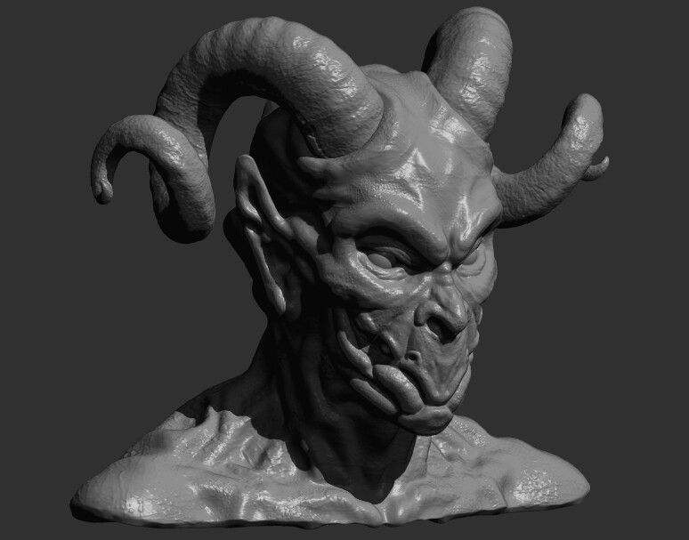 ArtStation - Demon Head Sculpting