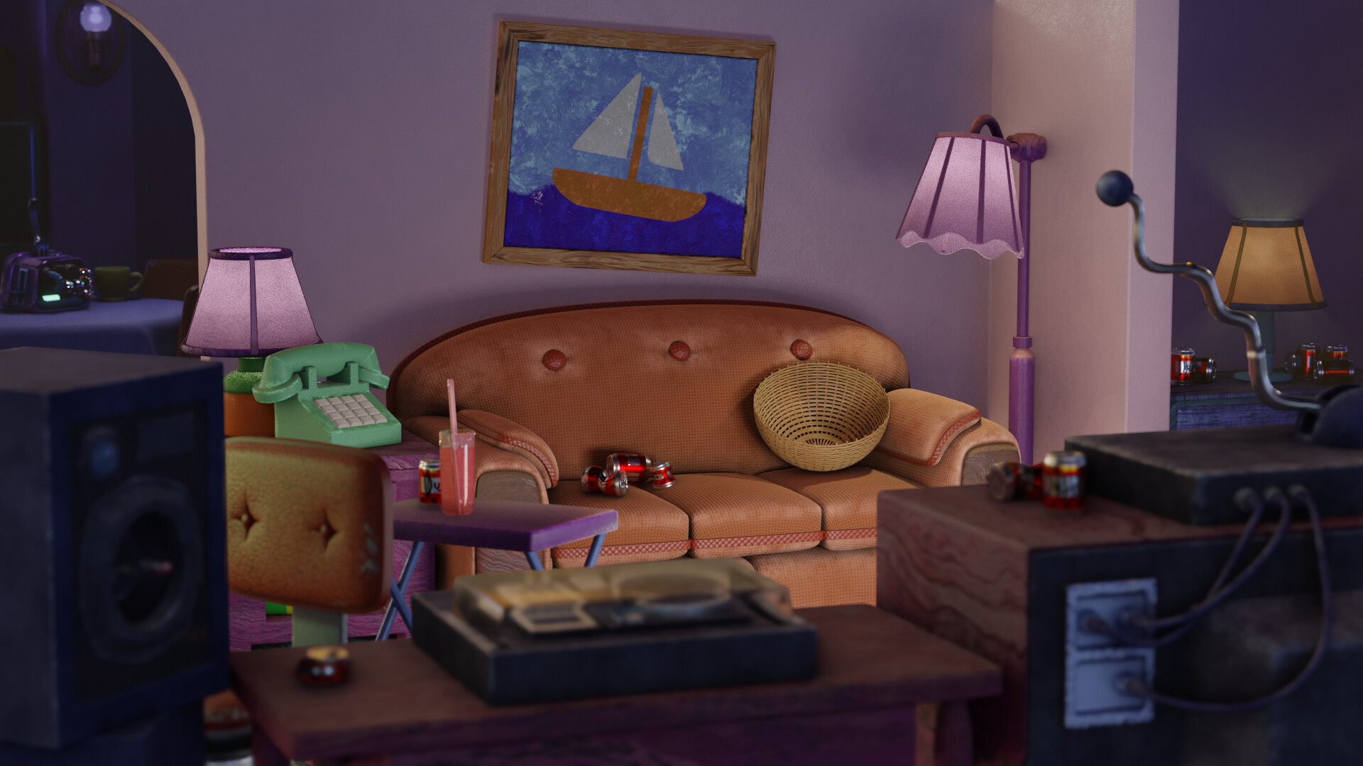 ArtStation - The Simpsons TV and Piano Hall