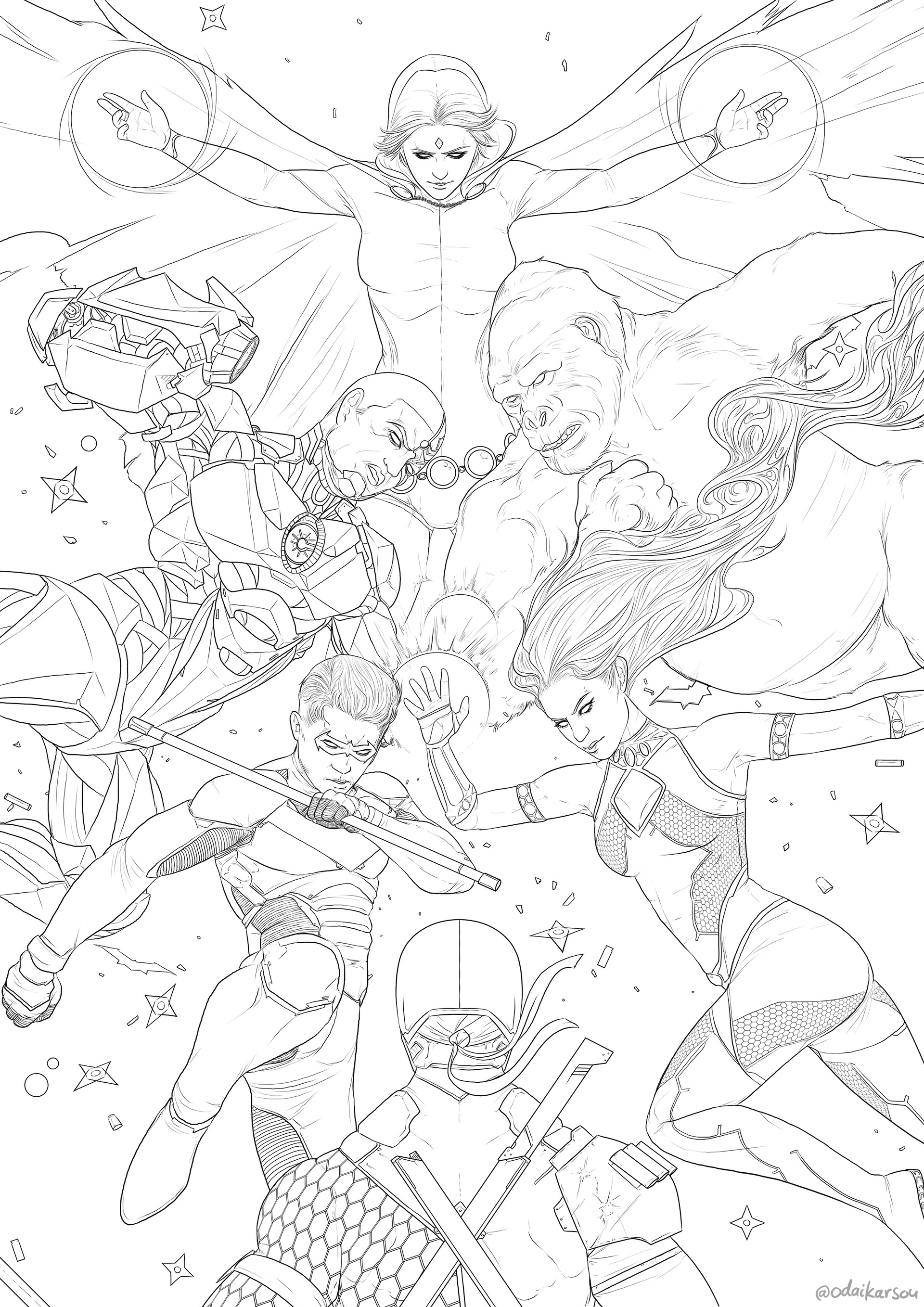 class of the titans coloring pages