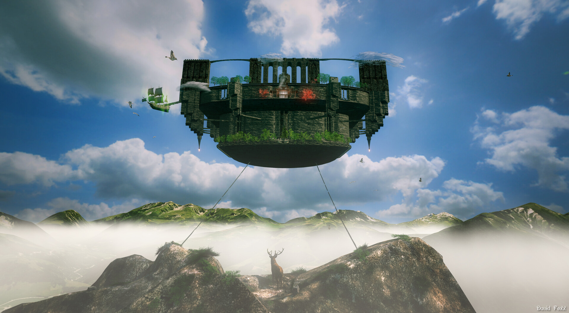 ArtStation - Floating mansion