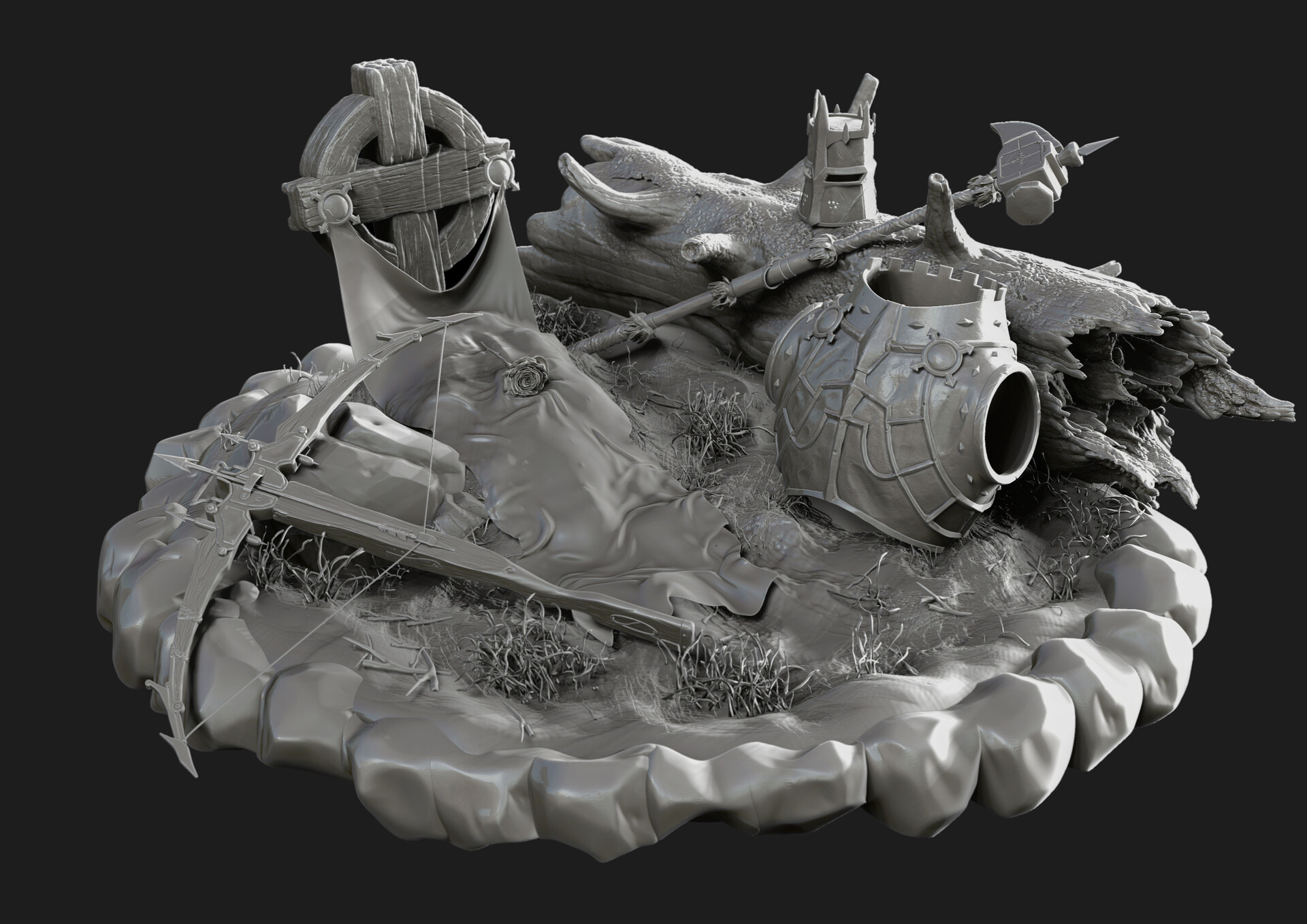 ArtStation - Zbrush sculp diorama practice