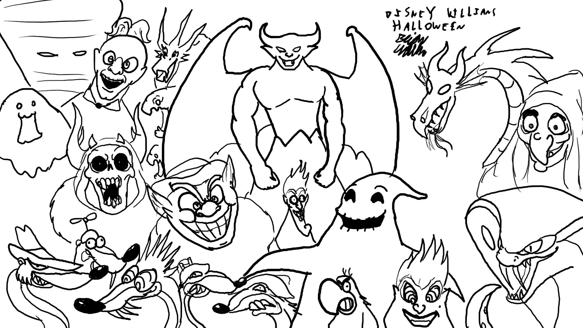 disney villains halloween coloring pages