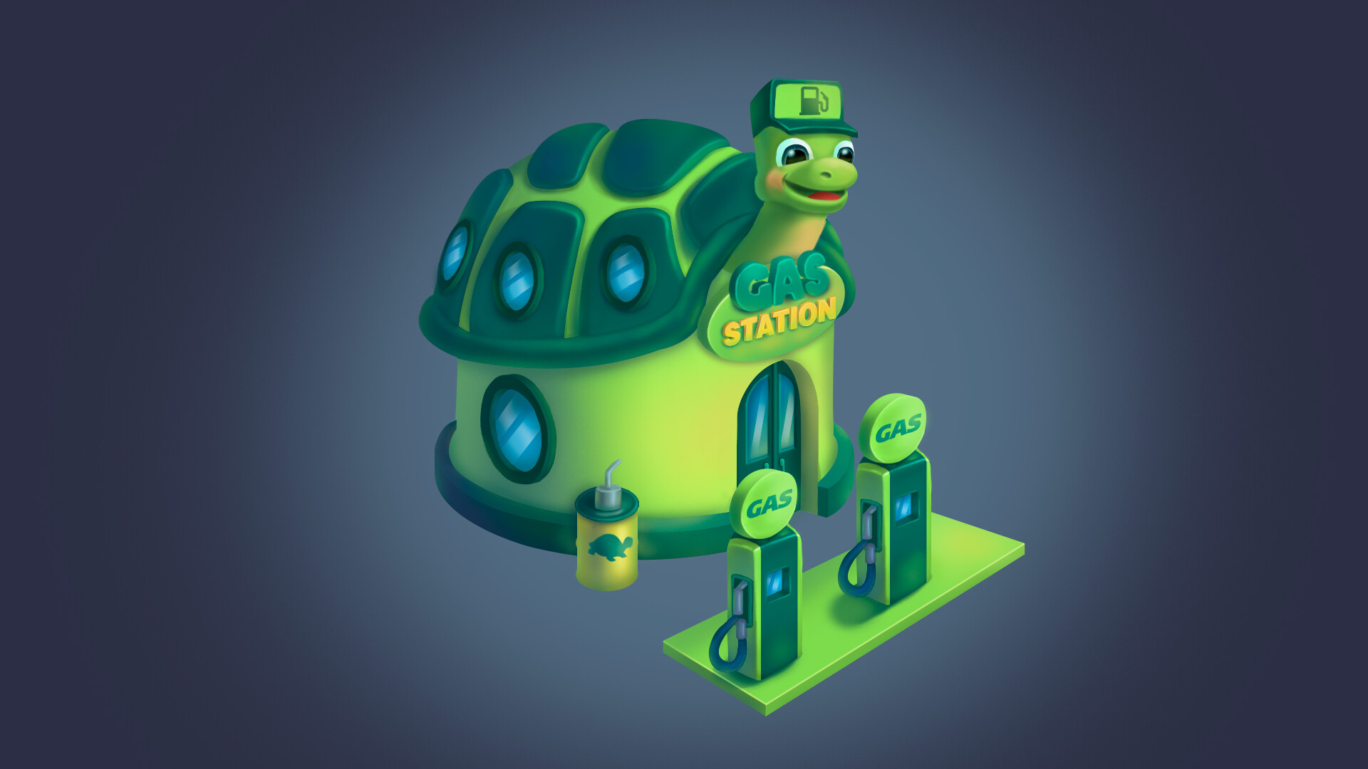 ArtStation - Turtle gas station concept art