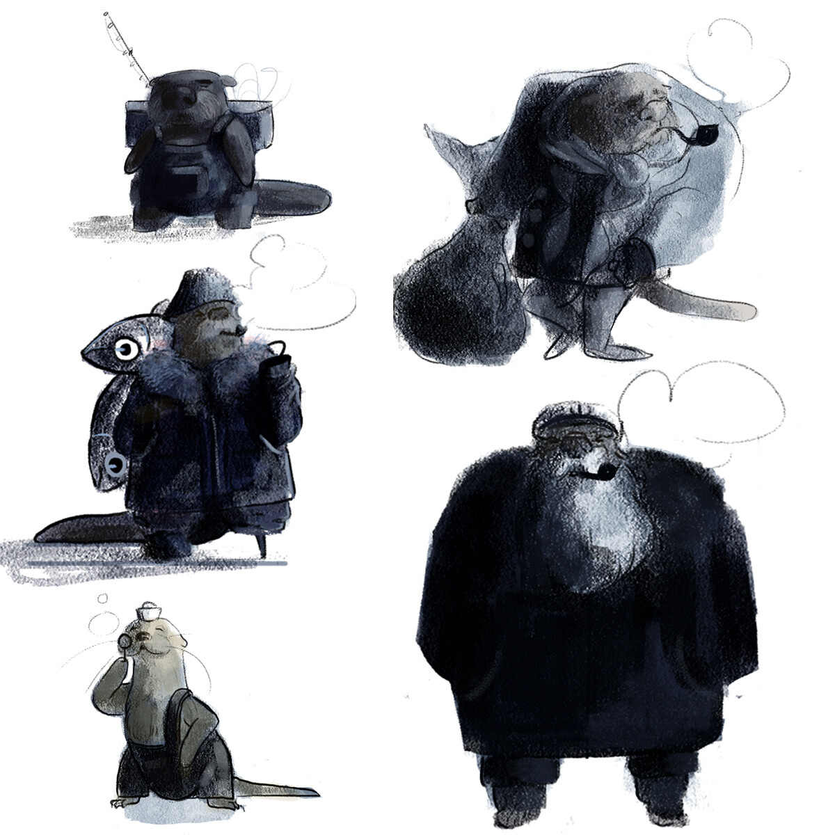 ArtStation - Otter Fisherman Character Design