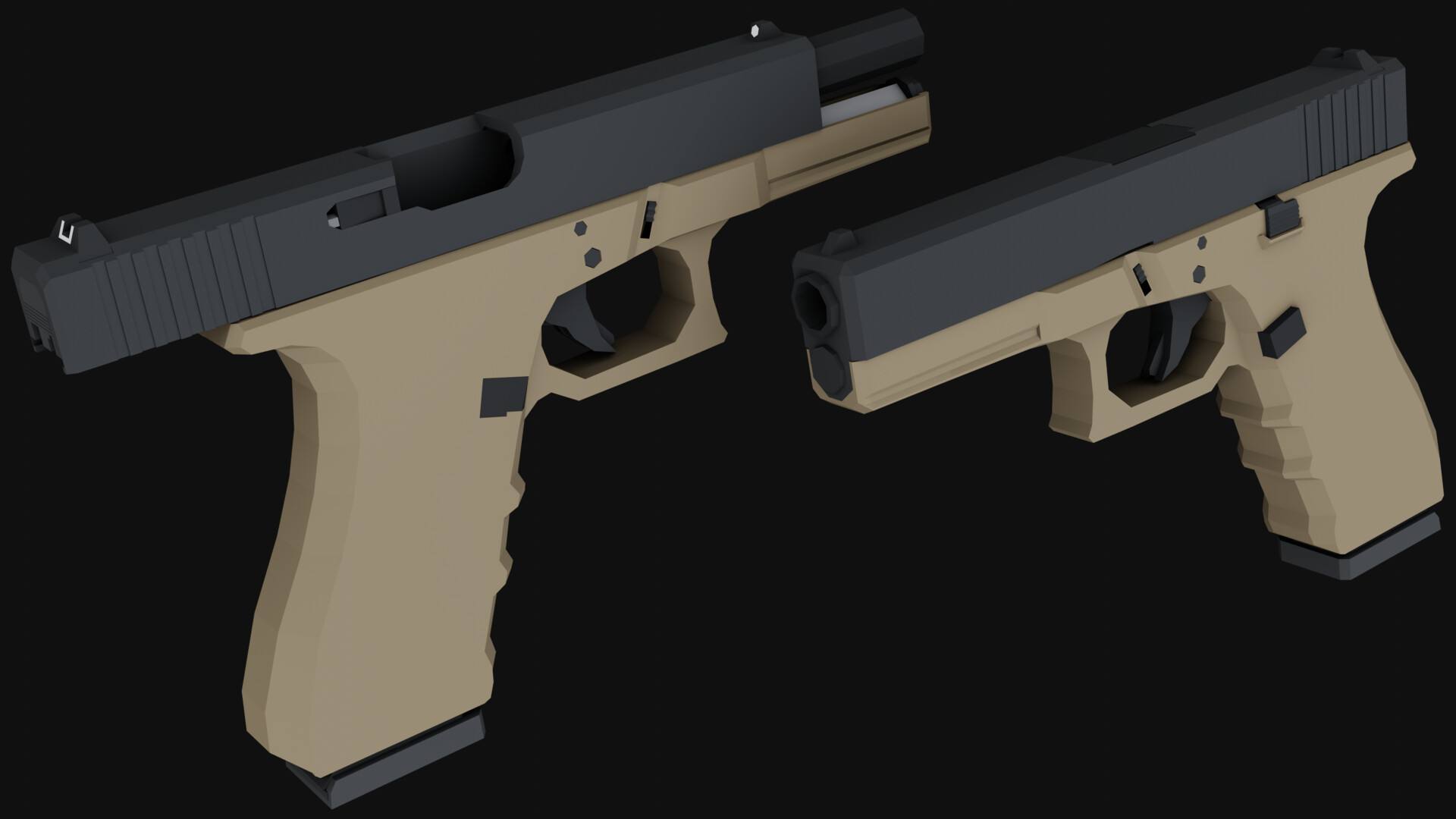 ANDstriker - Low-poly Glock 17 + internal parts