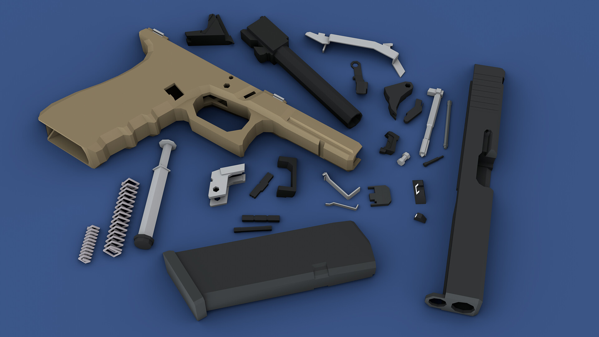 ANDstriker - Low-poly Glock 17 + internal parts