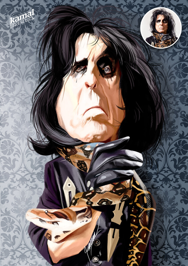 ArtStation - Alice Cooper Caricature Study