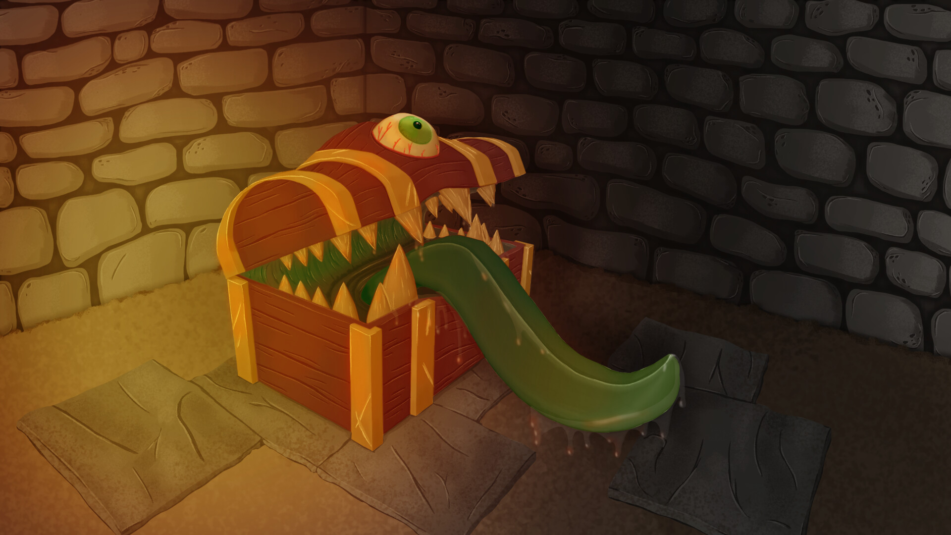 ArtStation - Mimic Chest Paint-over Exercise