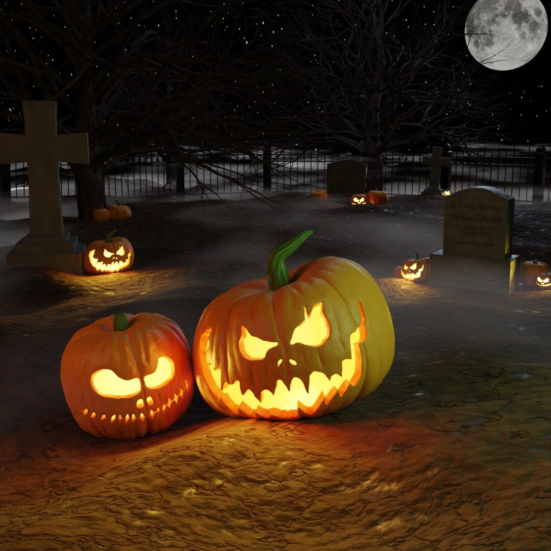 ArtStation - Halloween Graveyard
