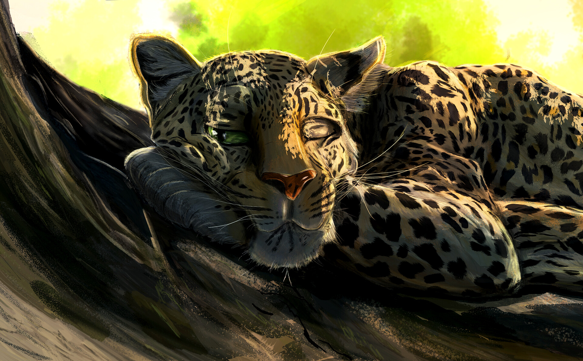 ArtStation - Leo the Leopard - Just Trying to Nap