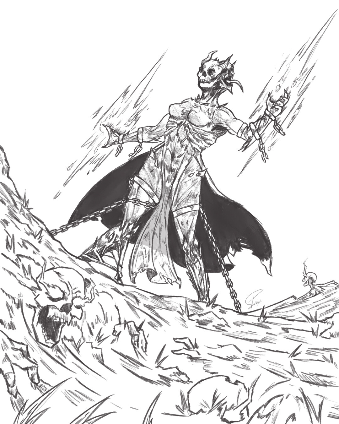 ArtStation - Undead Witch Sketch.