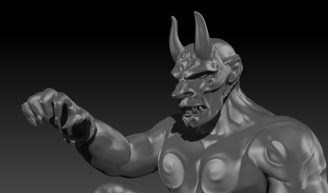 ArtStation - Oni Statue - Diorama WIP