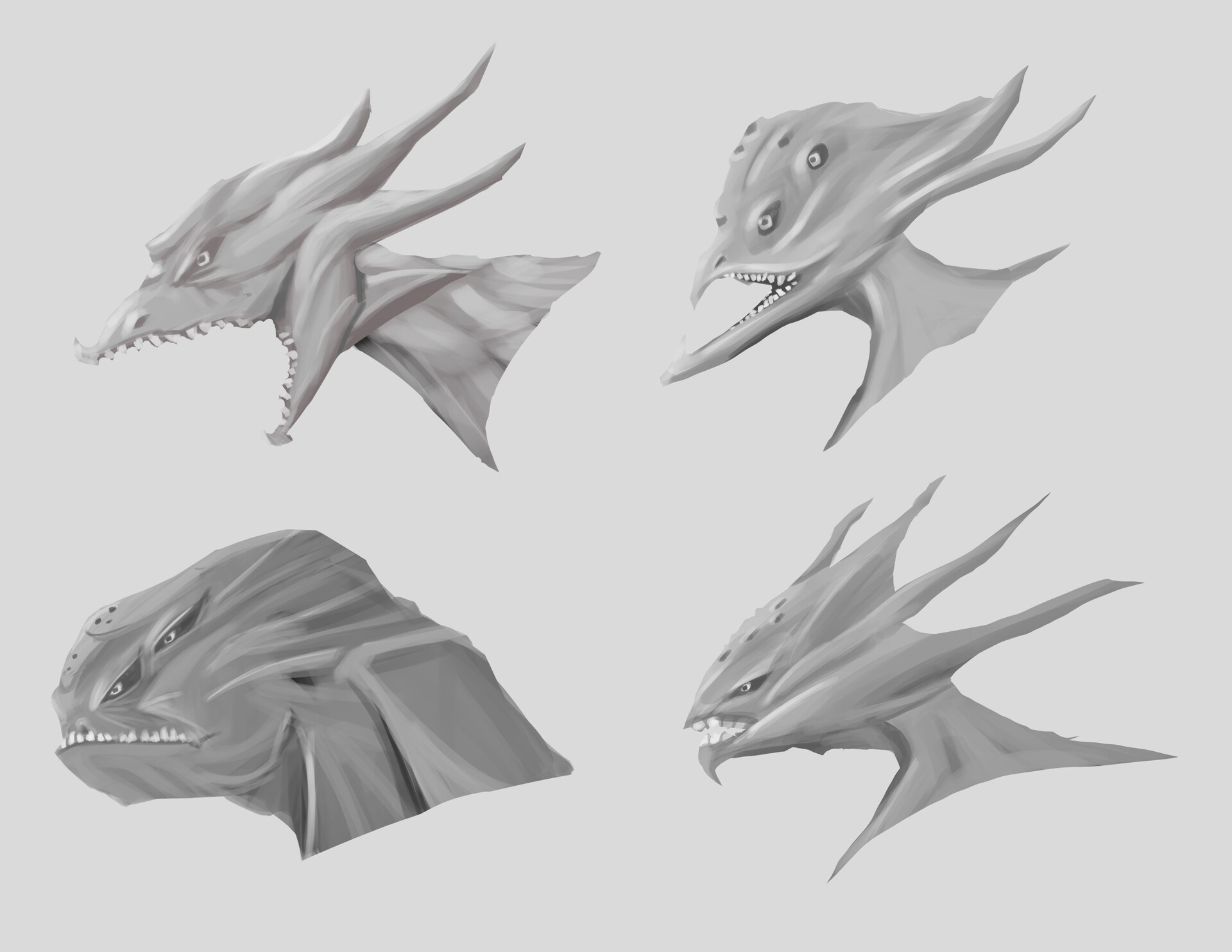 ArtStation - Creature Head Studies