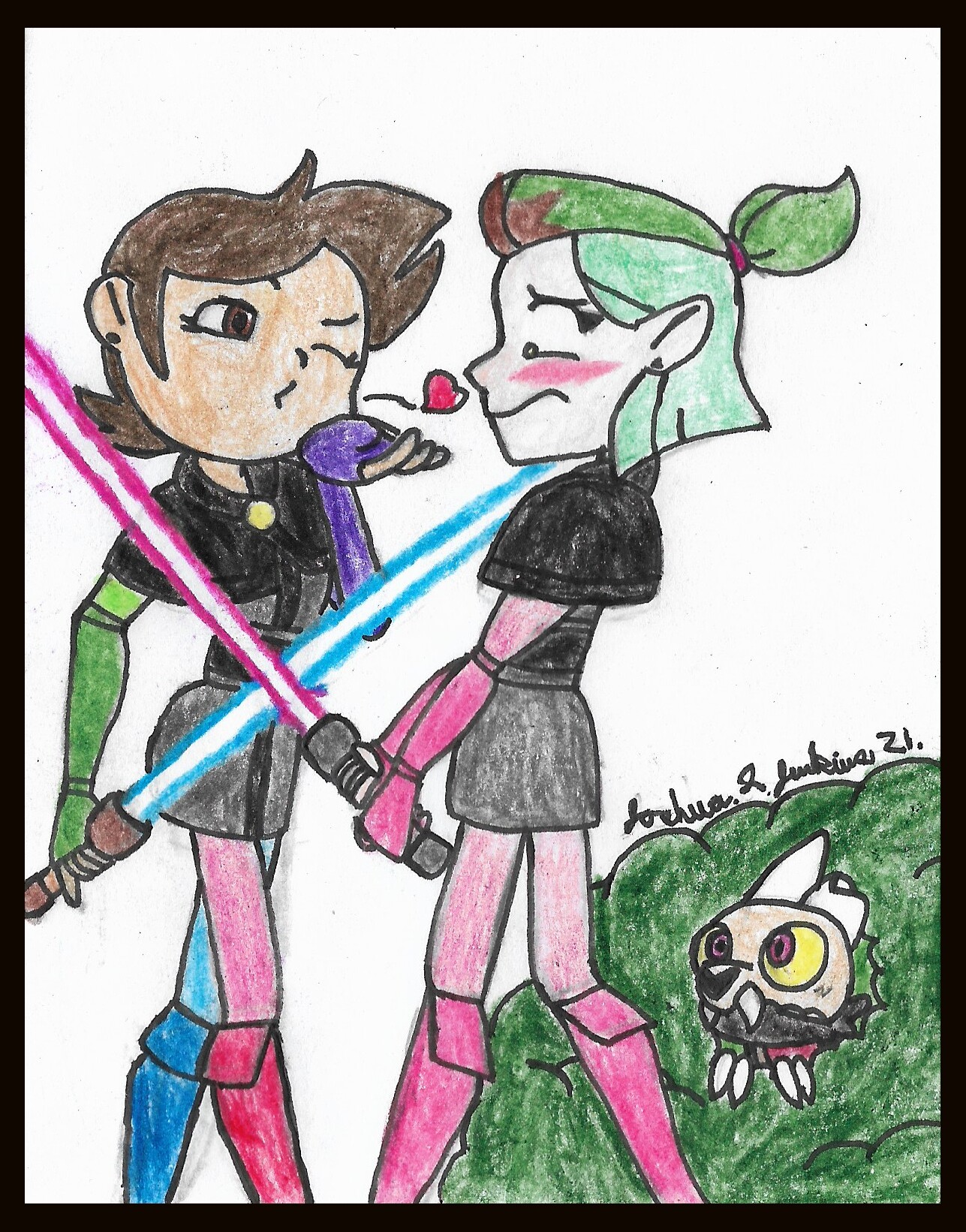 ArtStation - Star wars: Luz and Amity Lightsaber Practice dual