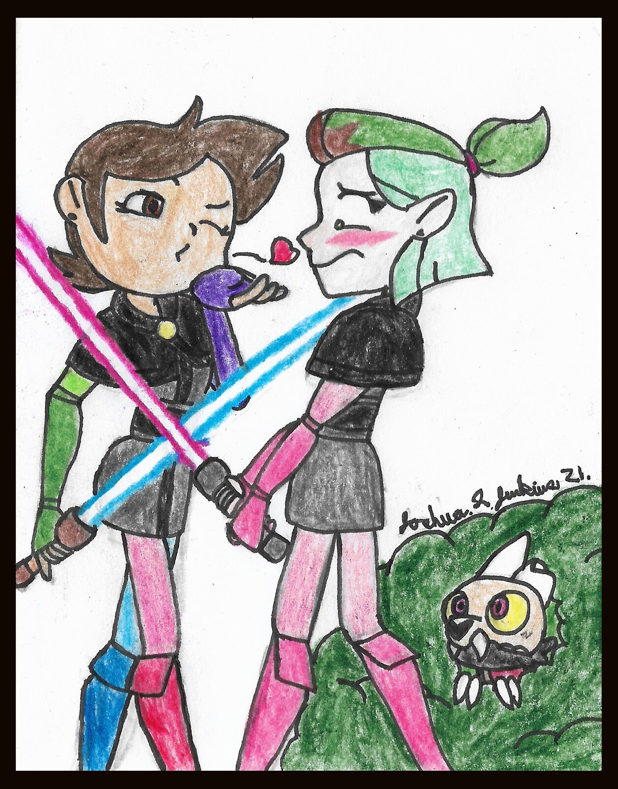 Joshua T Jenkins - Star wars: Luz and Amity Lightsaber Practice dual