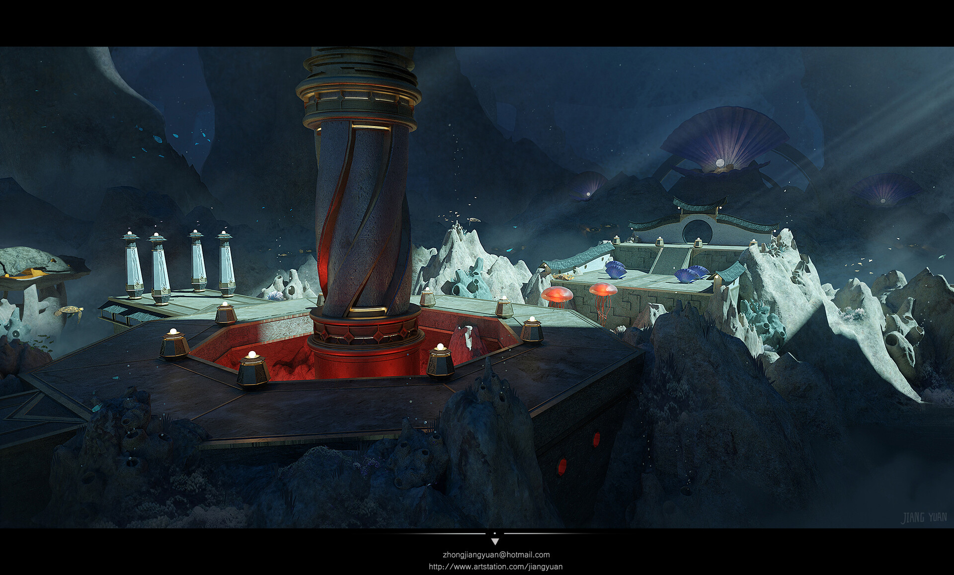 ArtStation - concept works-Submarine Palace 龙宫