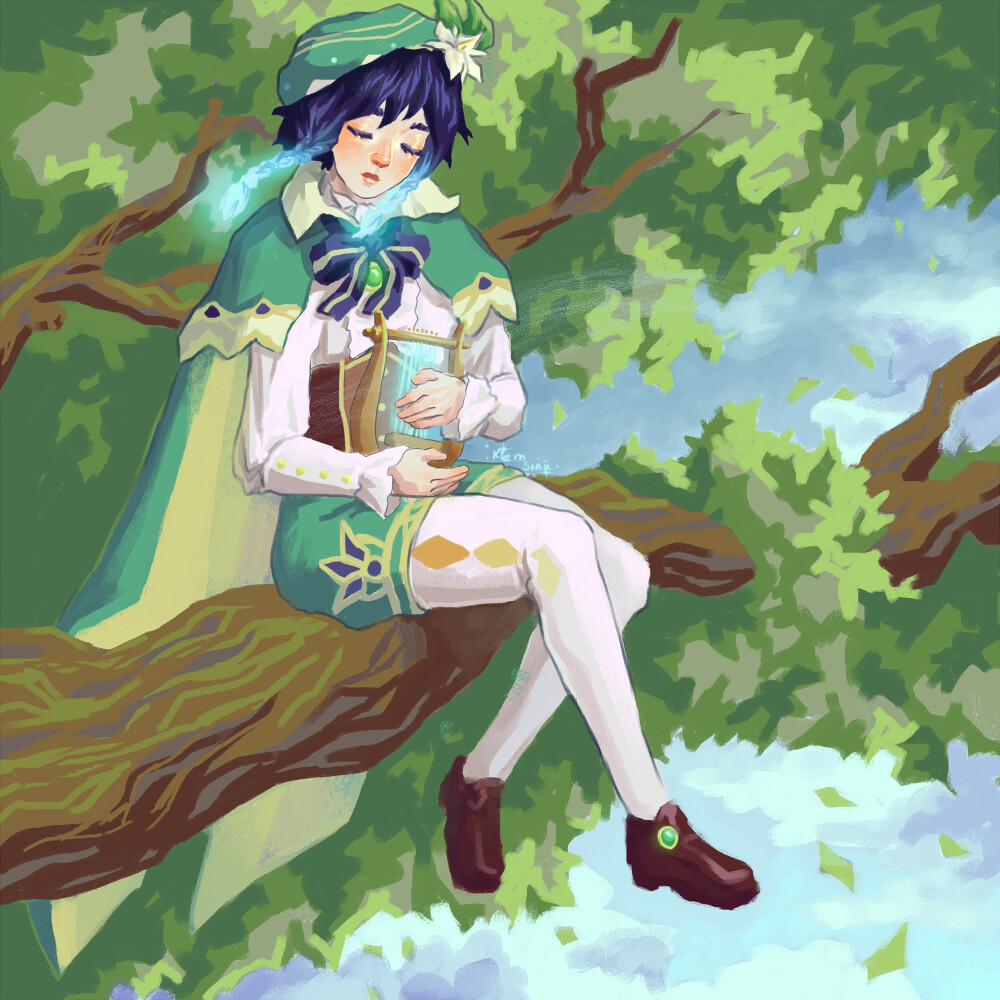 ArtStation - Venti. Fan art of a character from genshin impact