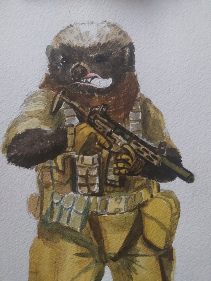 Honey Badger Gun Drawing