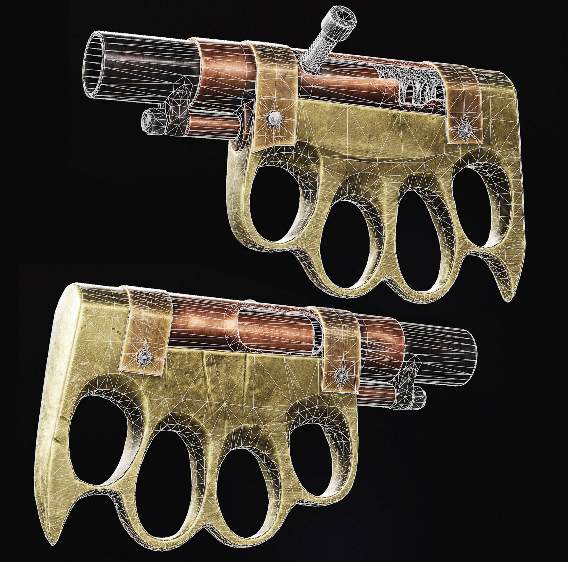 Brass Knuckles Knife Gun