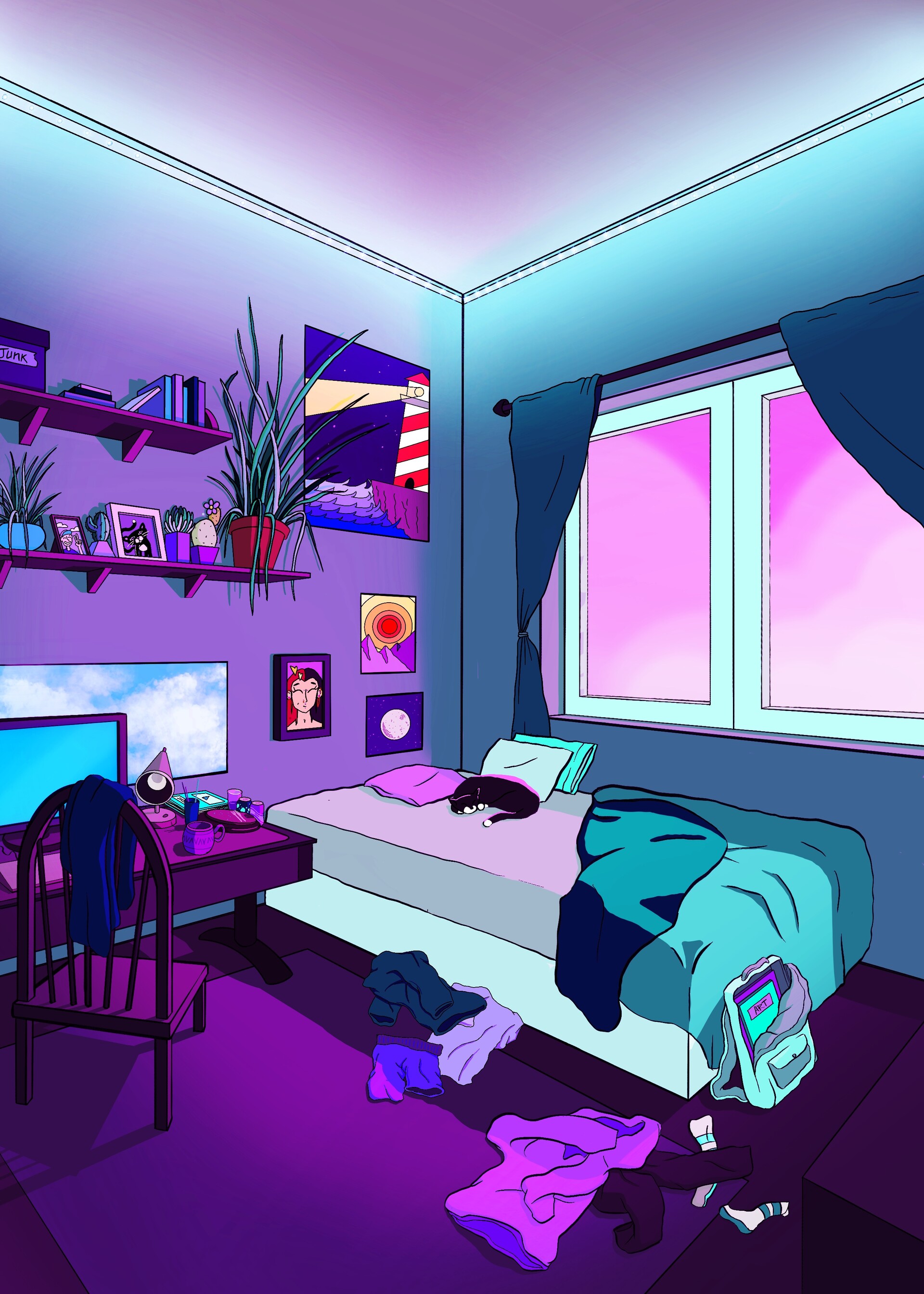 ArtStation - Neon Bedroom
