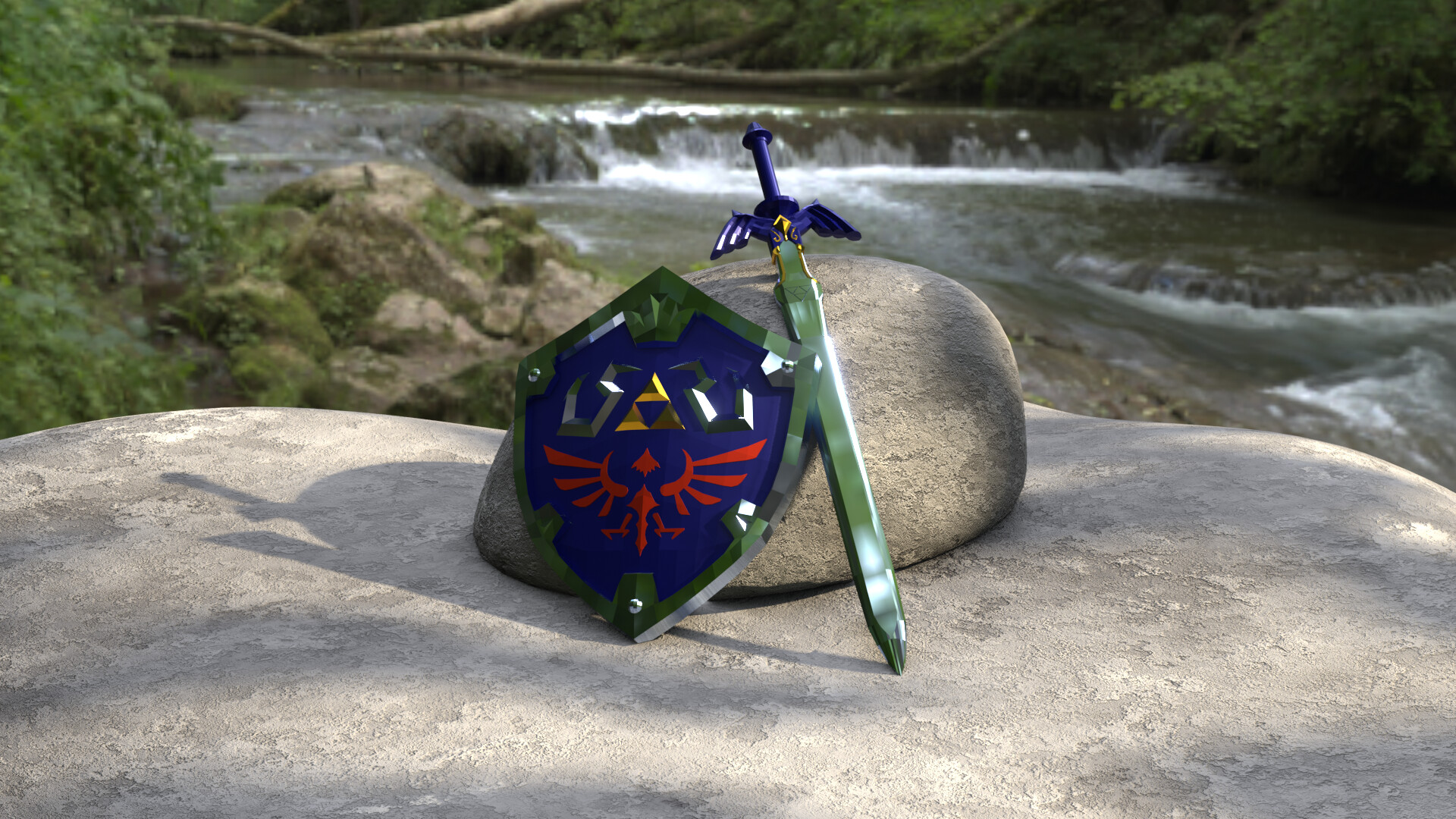 ArtStation - Sword and Shield in a Scene