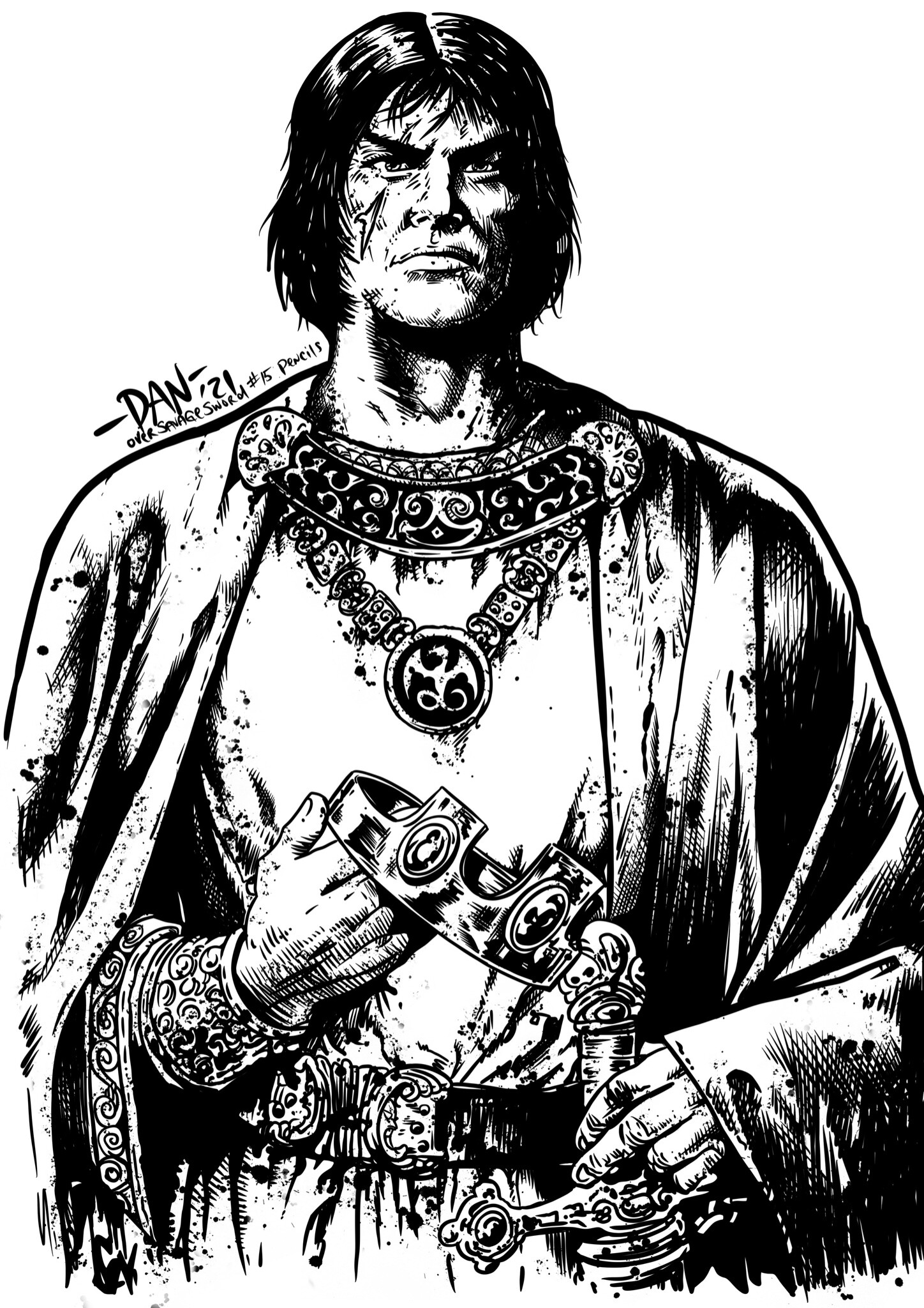ArtStation - My inks over Conan pencils