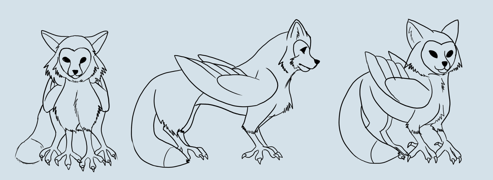 Anime Winged Wolf Base