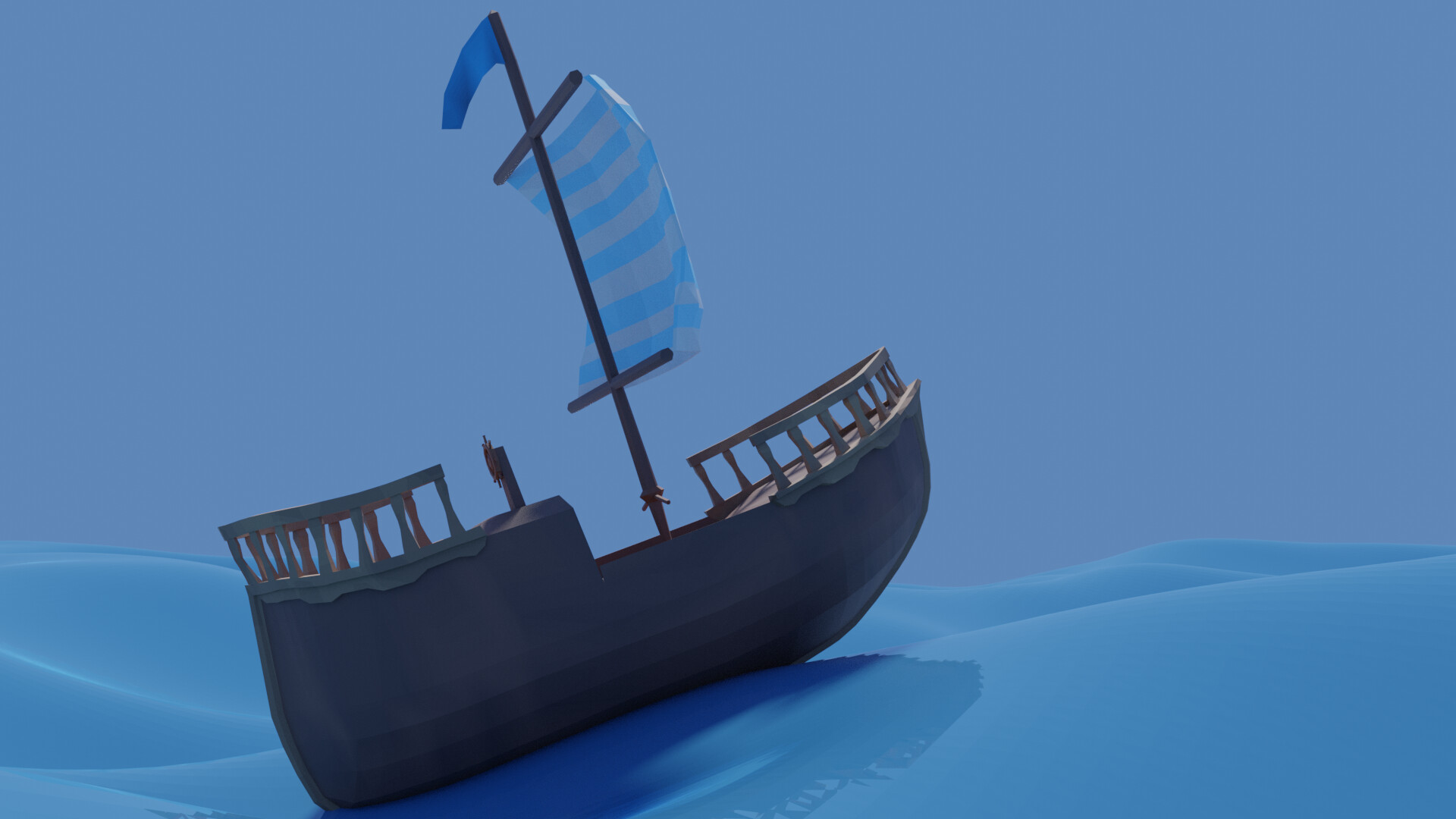 ArtStation - Low Poly Pirate Ship