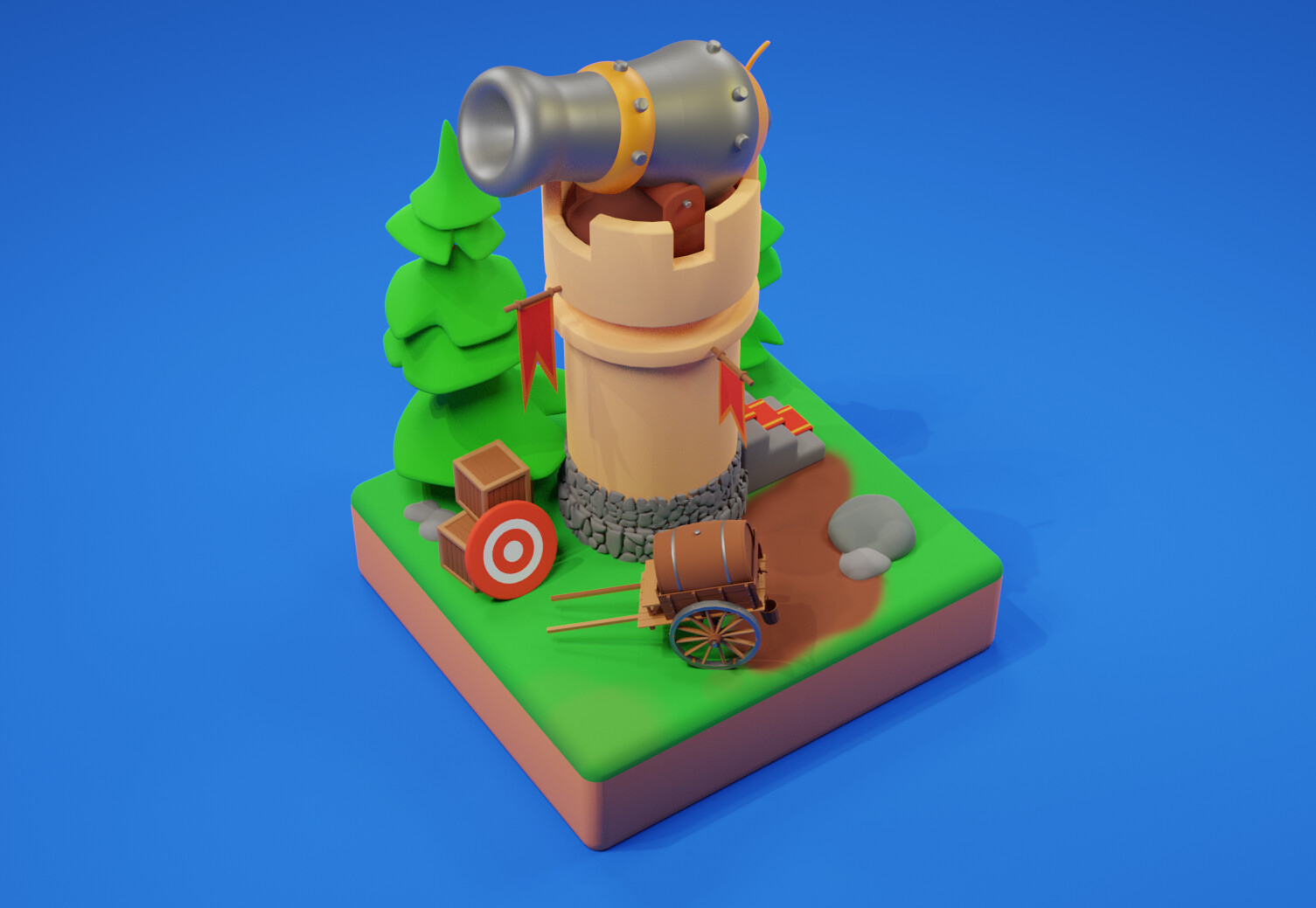 ArtStation - low poly castle
