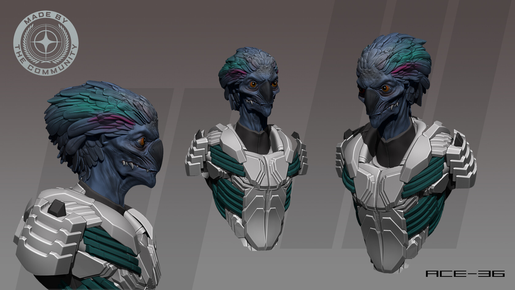 ArtStation - Alien busts - Star CItizen Fan art