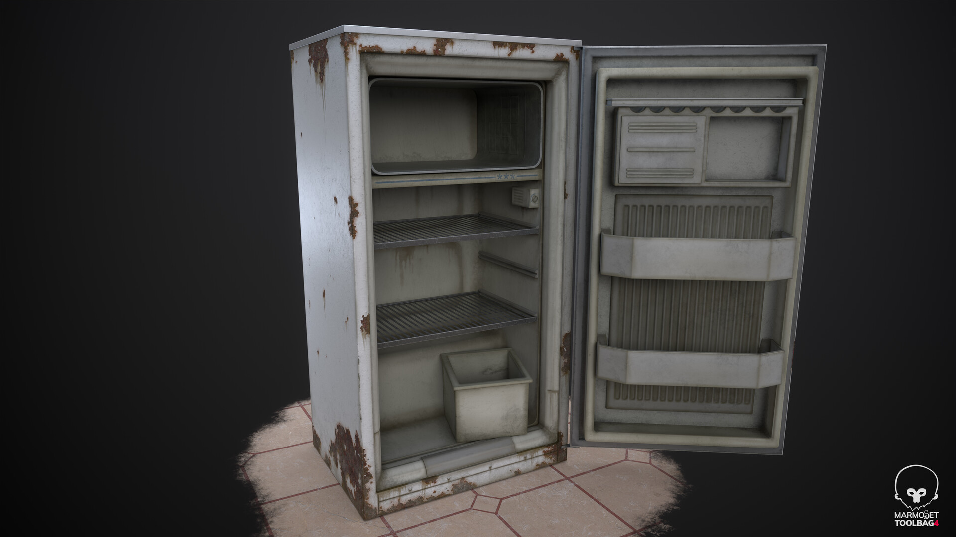 ArtStation - Realistic Rusted Fridge