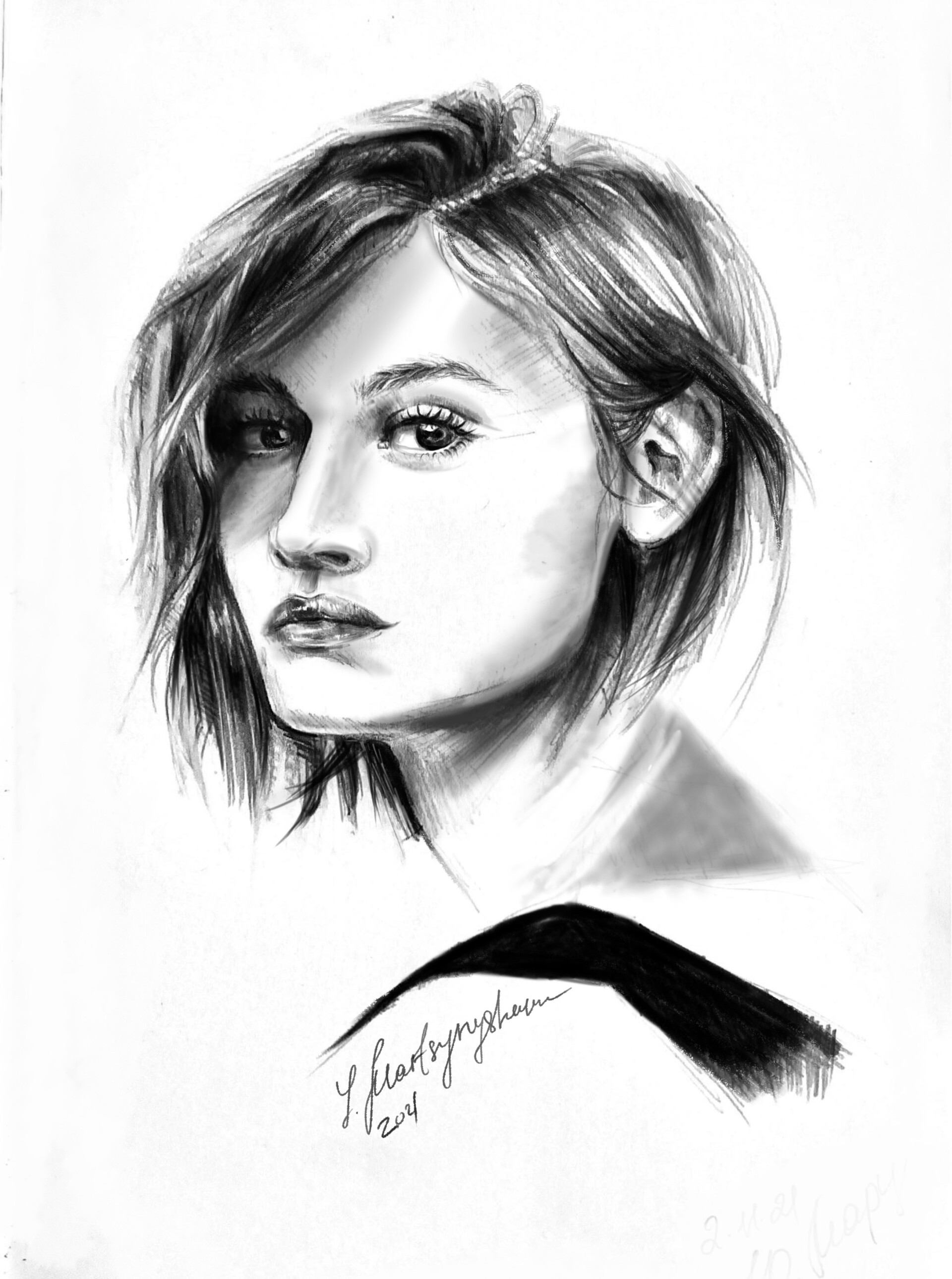 ArtStation - black and white portrait