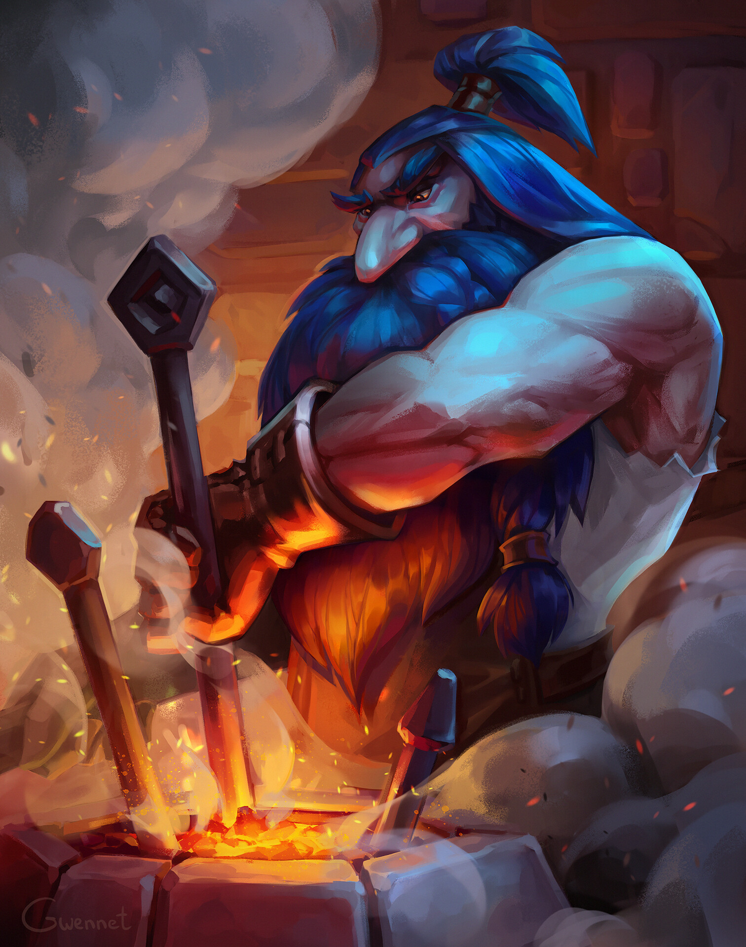 Therum Deepforge, the Blacksmithing Trainer by Svetlana Berezina : r/ImaginaryDwarves