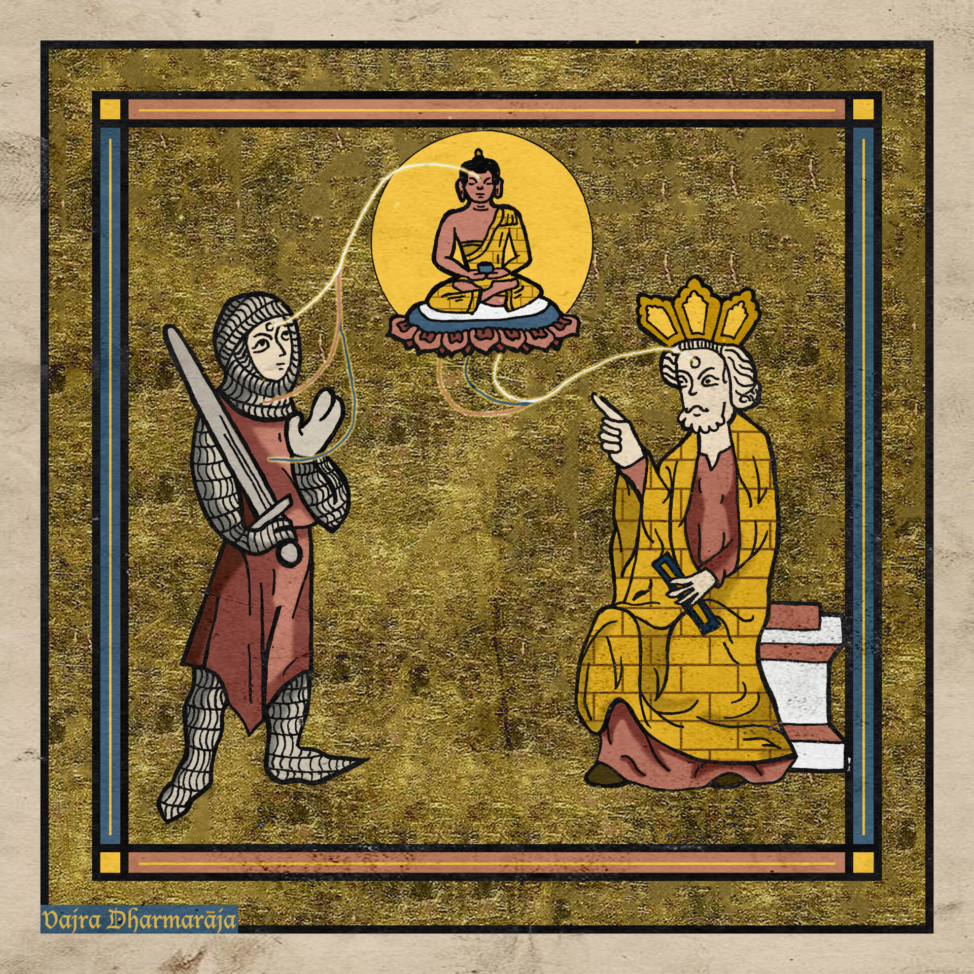 ArtStation - Guru bestowing empowerment to Knight