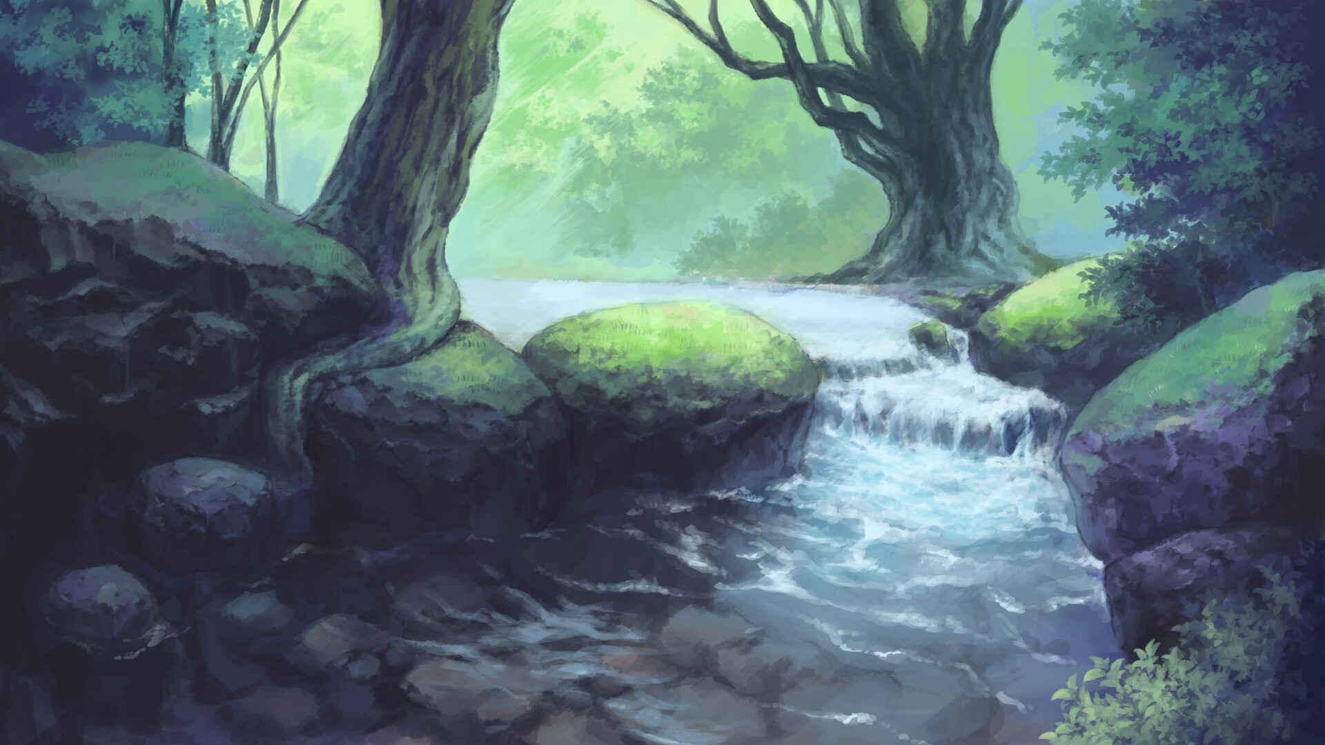 ArtStation - Mountain stream