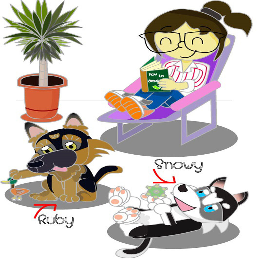 ArtStation - Happy relaxing time with my dogs