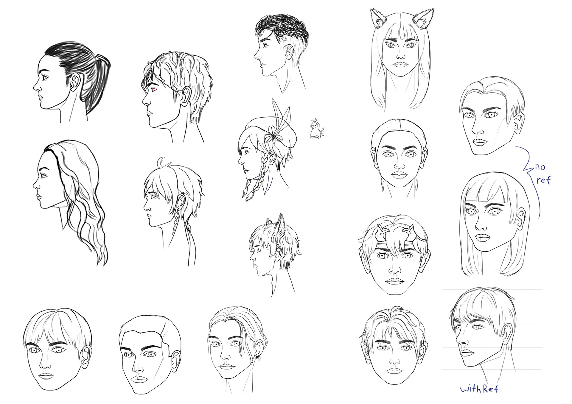 ArtStation - Face sketches.