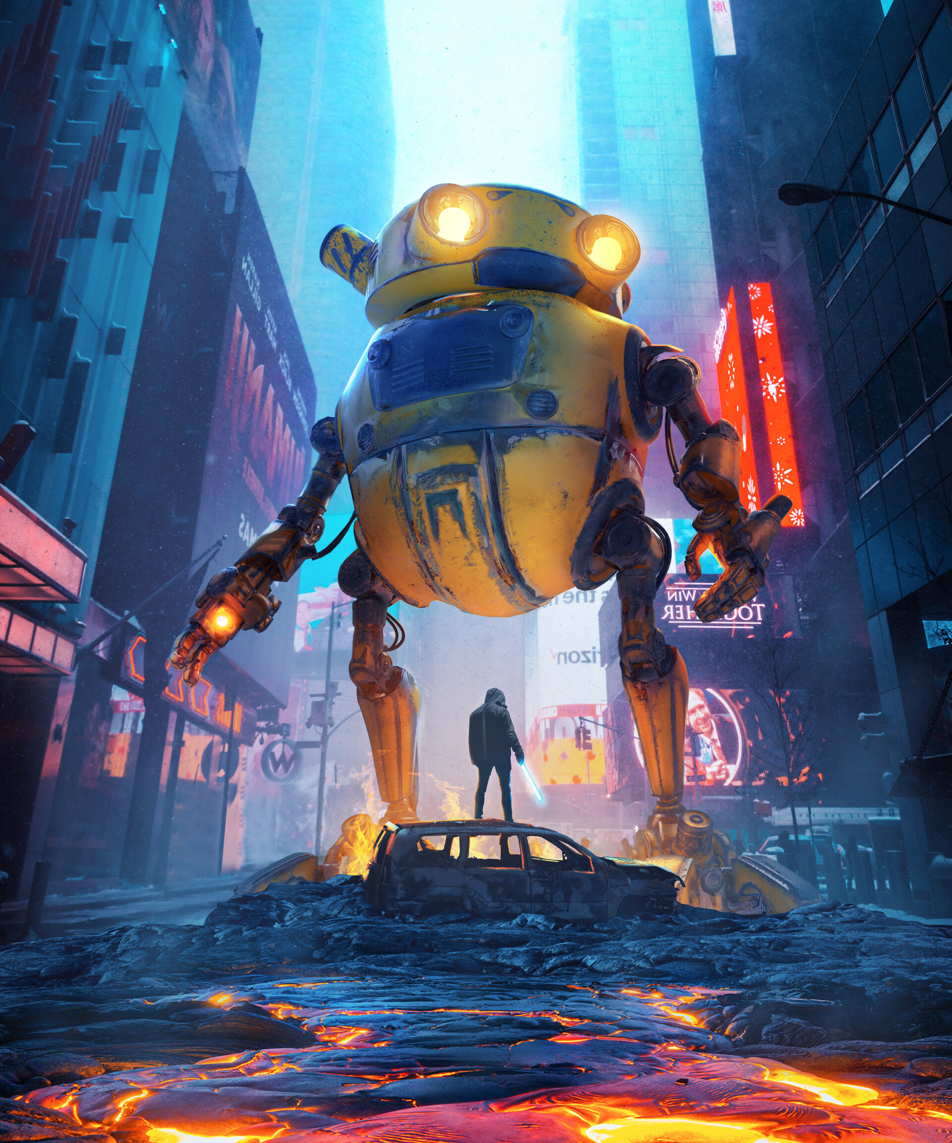 ArtStation - Big Robot Photo Manipulation | Photoshop Tutorial + PSD ...