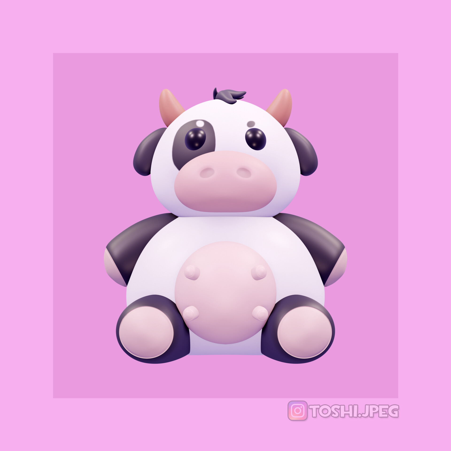 ArtStation - Sayori Cow plush - DDLC