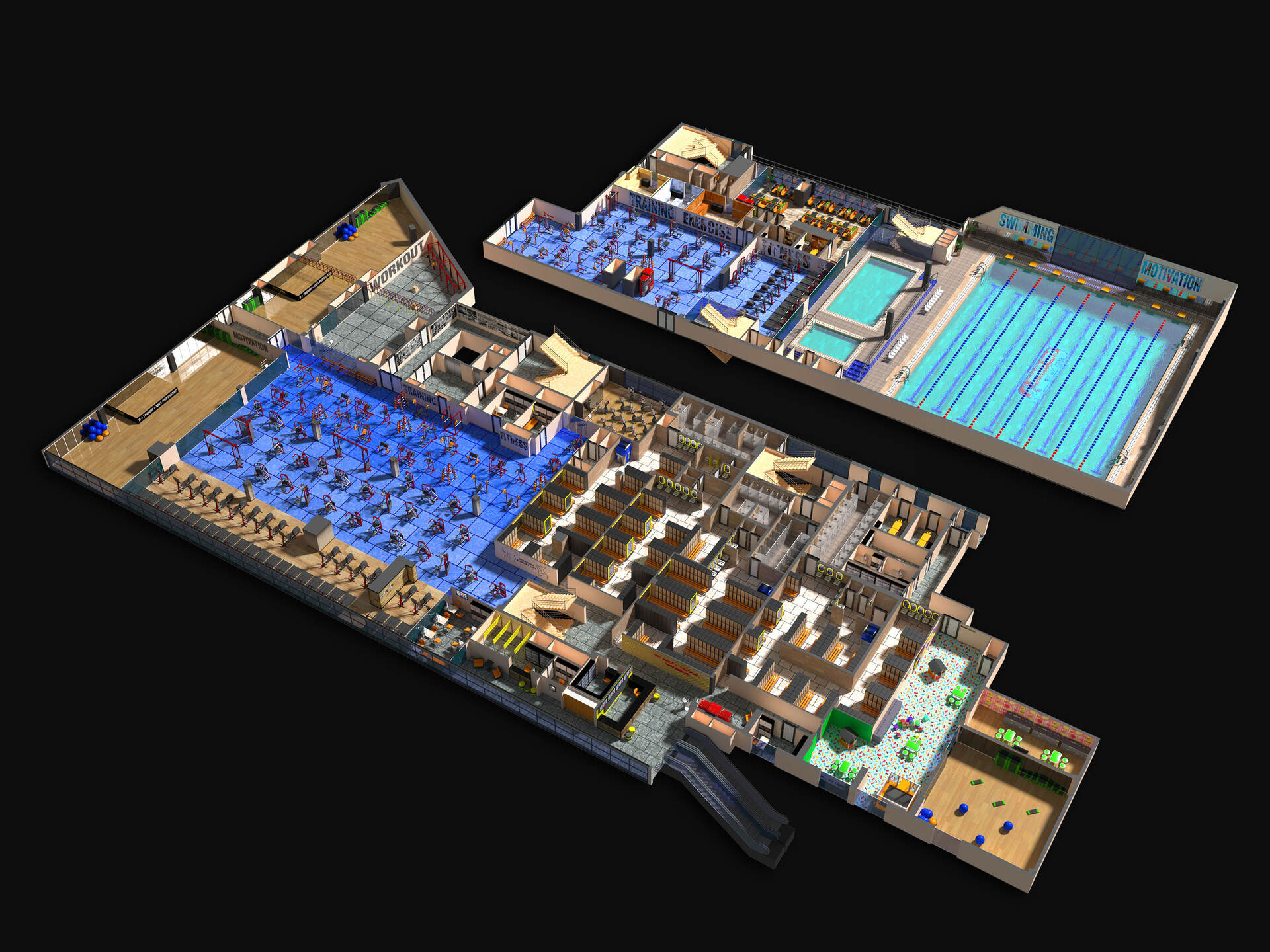ArtStation - Fitness Club 3d layout