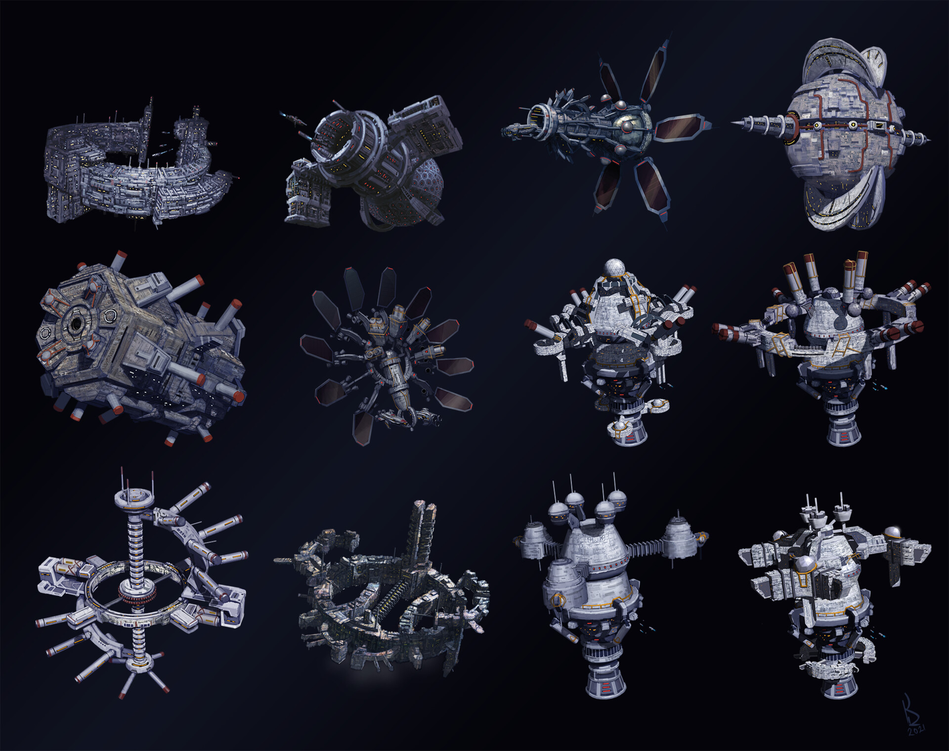 ArtStation - Space Base Concepts