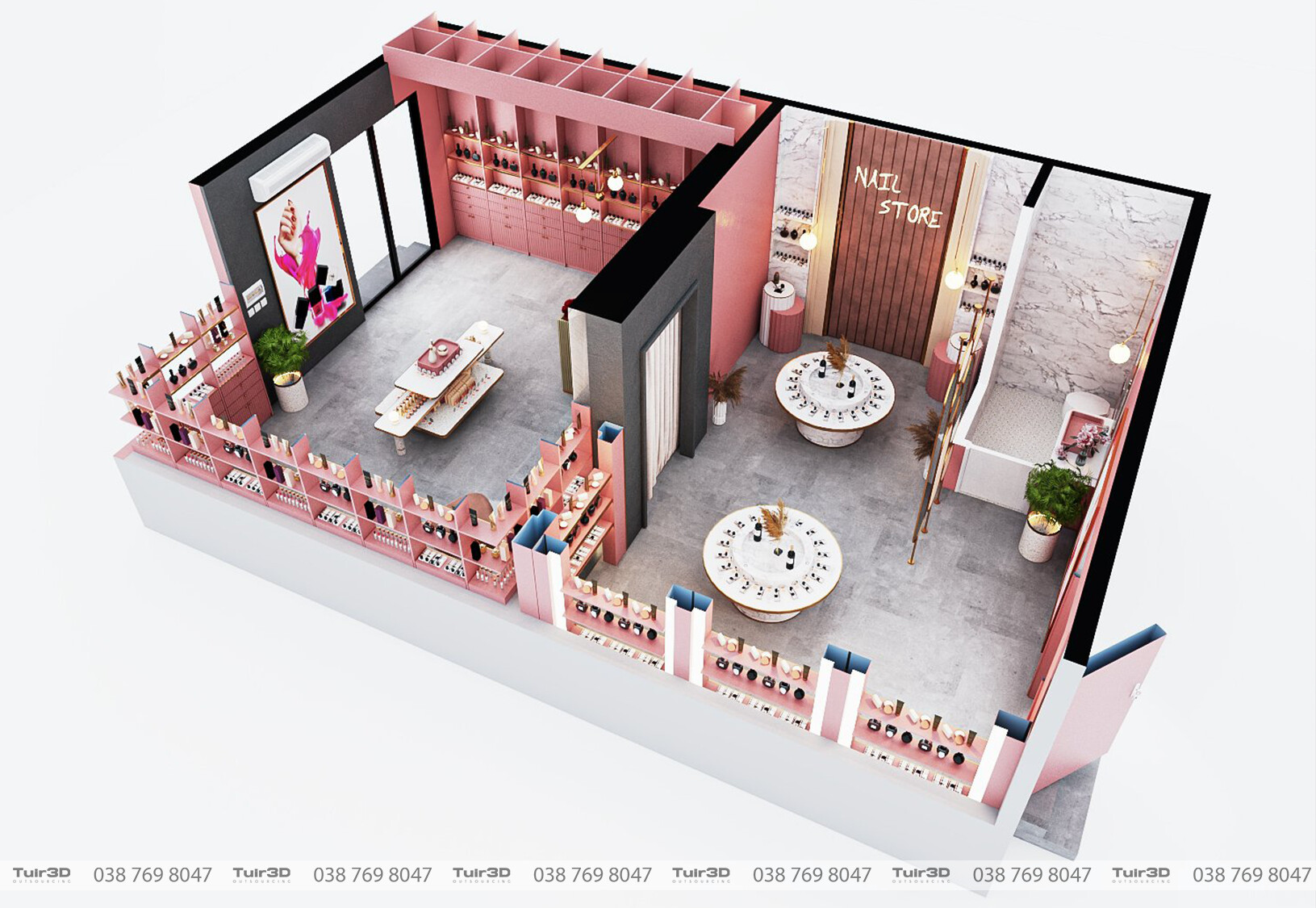 ArtStation - NAIL SHOP DESIGN 3D