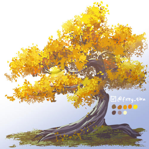how to draw a tree color