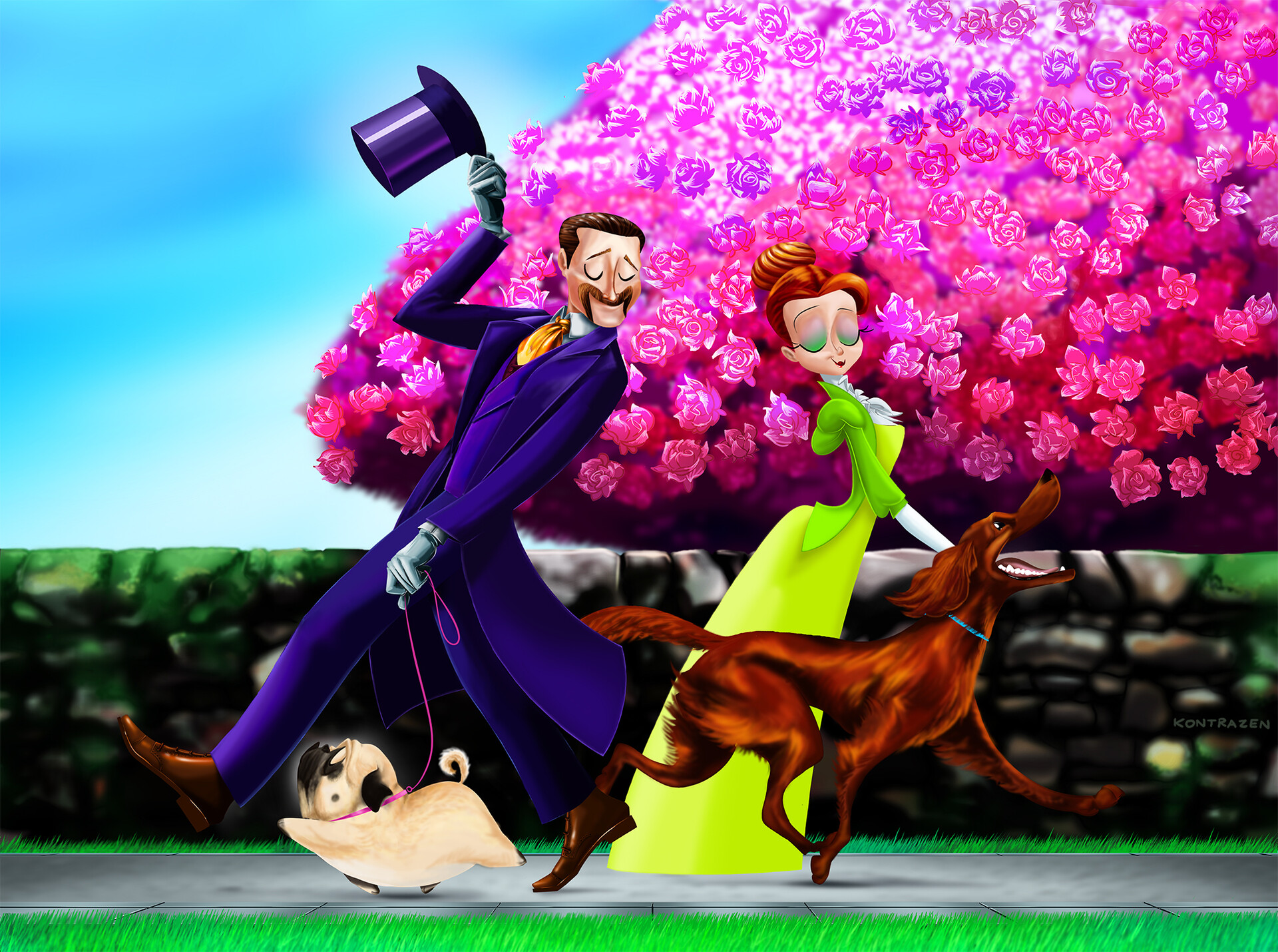 ArtStation - Stroll-struck lovers