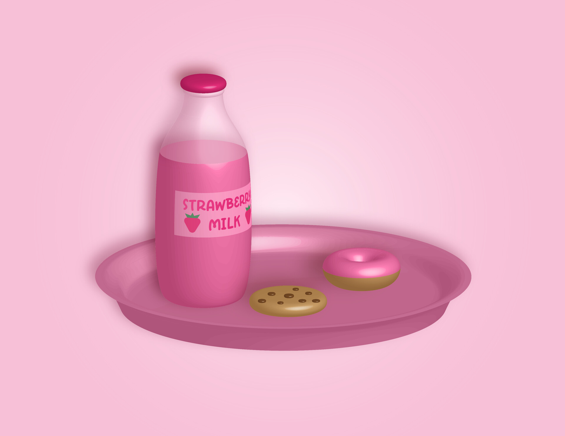 ArtStation - 2D Milk and cookies with 3D effect